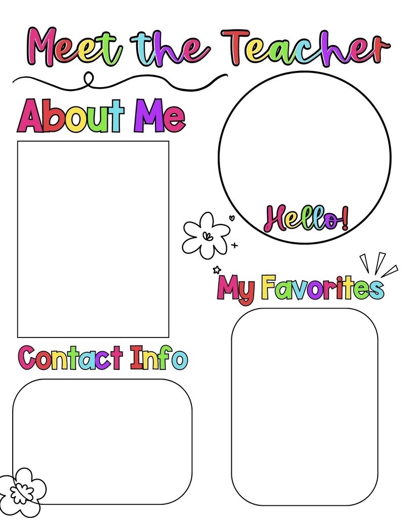 Meet the Teacher | Open House Forms | Back to School Forms - Etsy