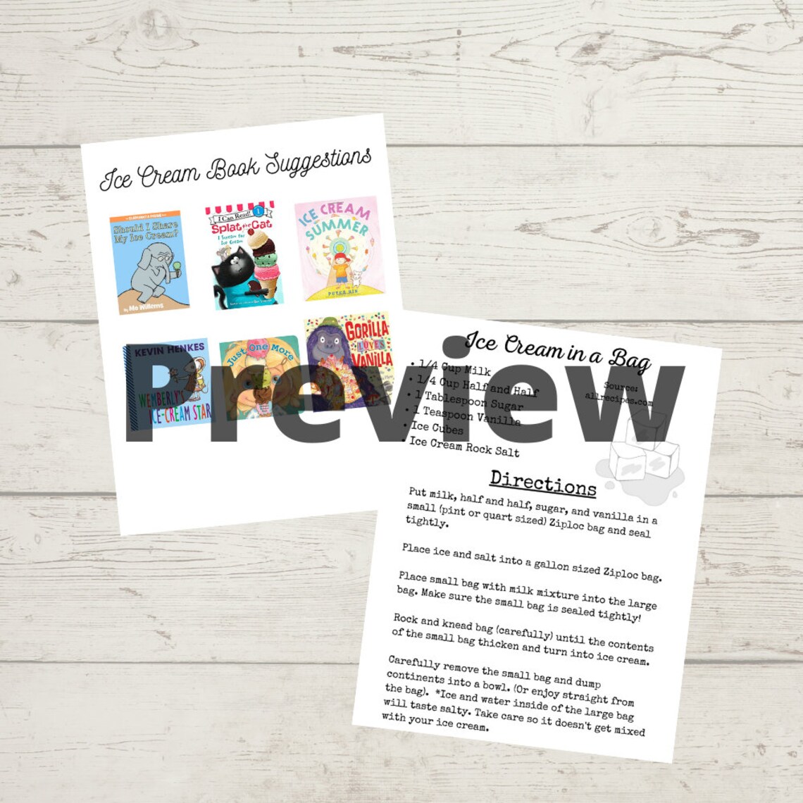 Kids in the Kitchen: Ice Cream Mini Unit - Etsy