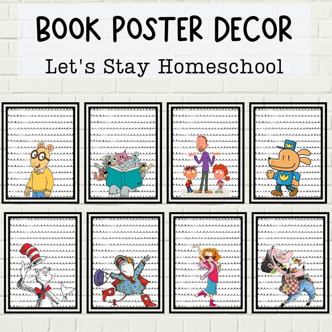 Book Character Posters Book Character Decor Classroom - Etsy