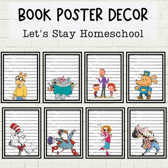 Book Character Posters Book Character Decor Classroom - Etsy