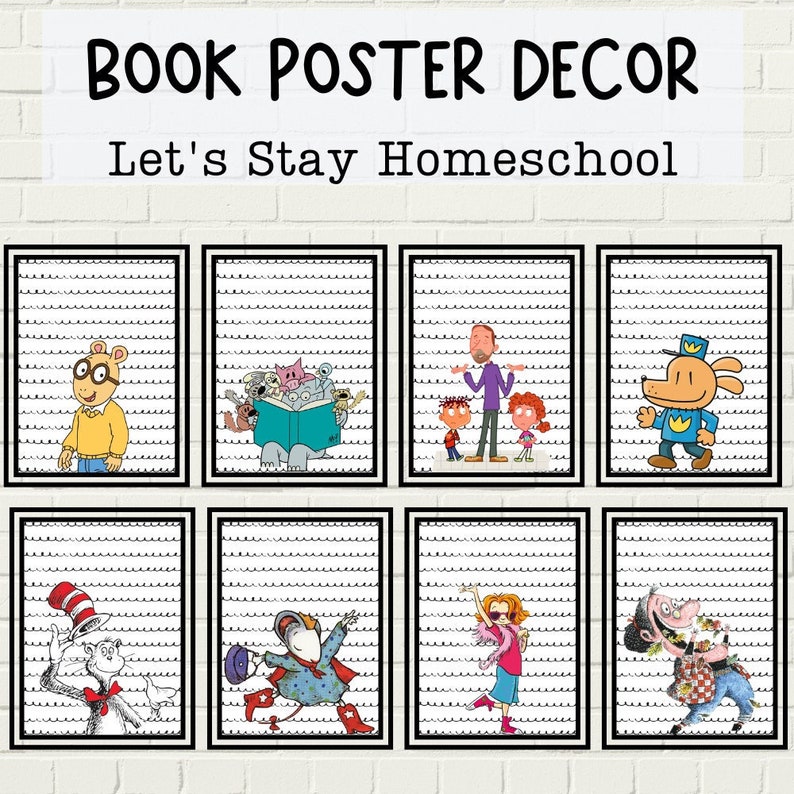 Book Character Posters Book Character Decor Classroom - Etsy