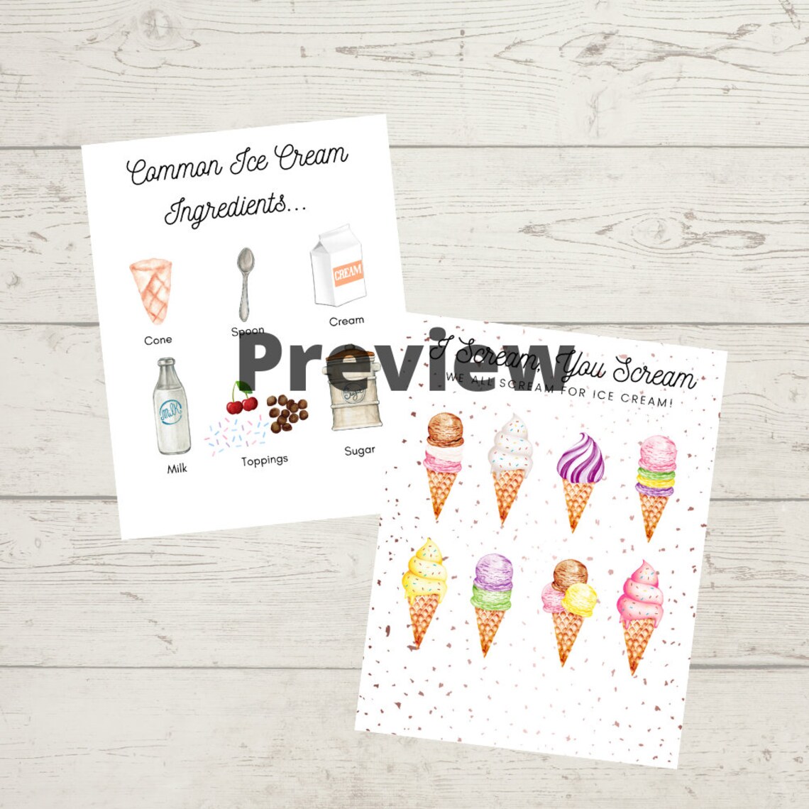Kids in the Kitchen: Ice Cream Mini Unit - Etsy