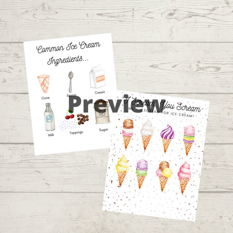 Kids in the Kitchen: Ice Cream Mini Unit - Etsy