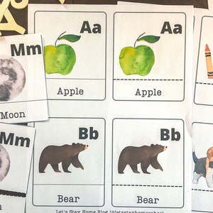 Alphabet 3 Part Cards Montessori 3 Part Cards Watercolor 3 Part Cards ...