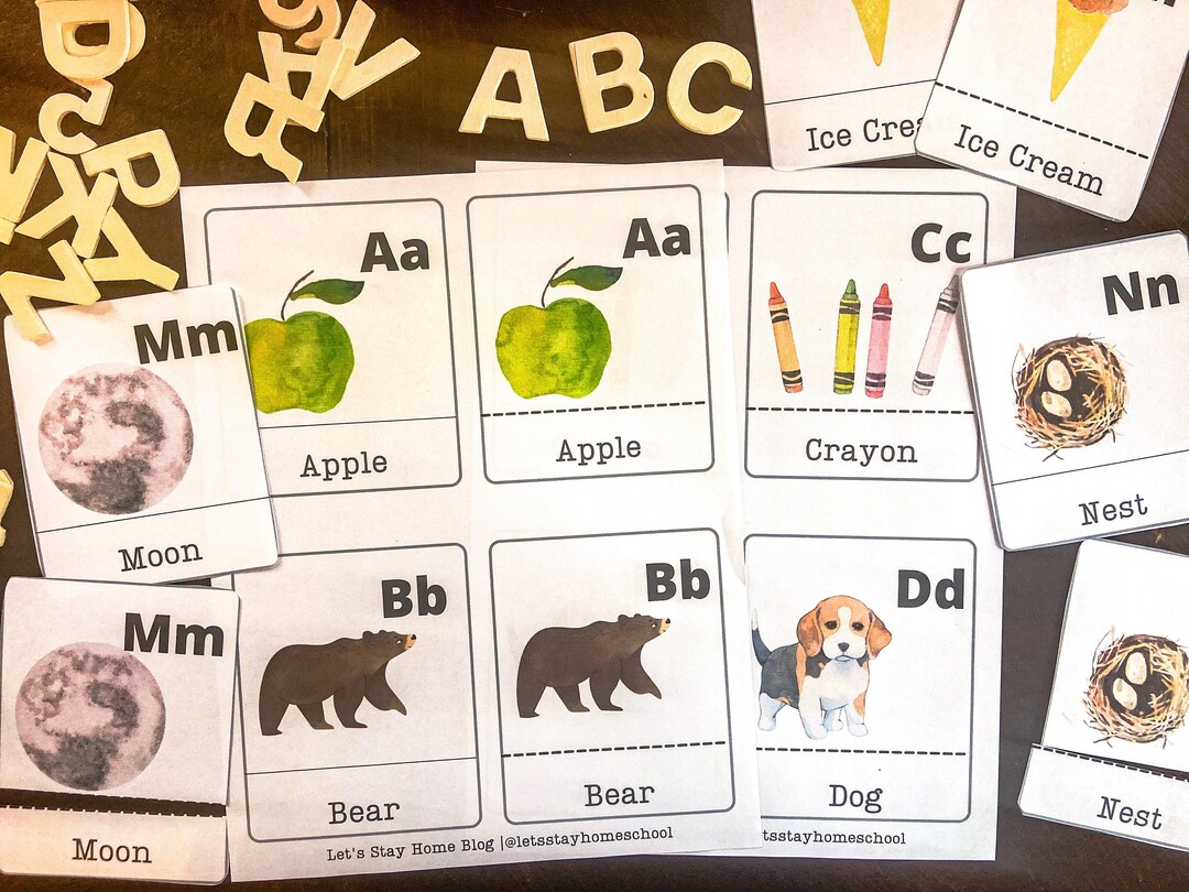 Alphabet 3 Part Cards | Montessori 3 Part Cards | Watercolor 3 Part ...