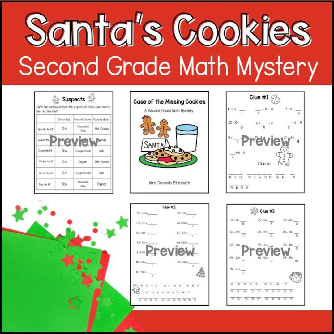 Second Grade Christmas Math Mystery | Holiday Math Mystery | Santa Math ...