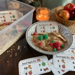 Apple Pie Sensory Bin Recipe Cards: DIY Pretend Play (digital Download ...
