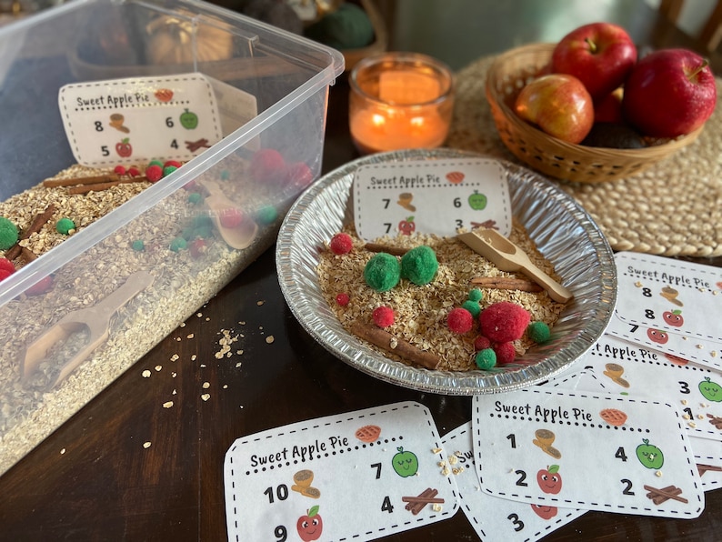 Apple Pie Sensory Bin Recipe Cards DIY Sensory Bin Apple - Etsy