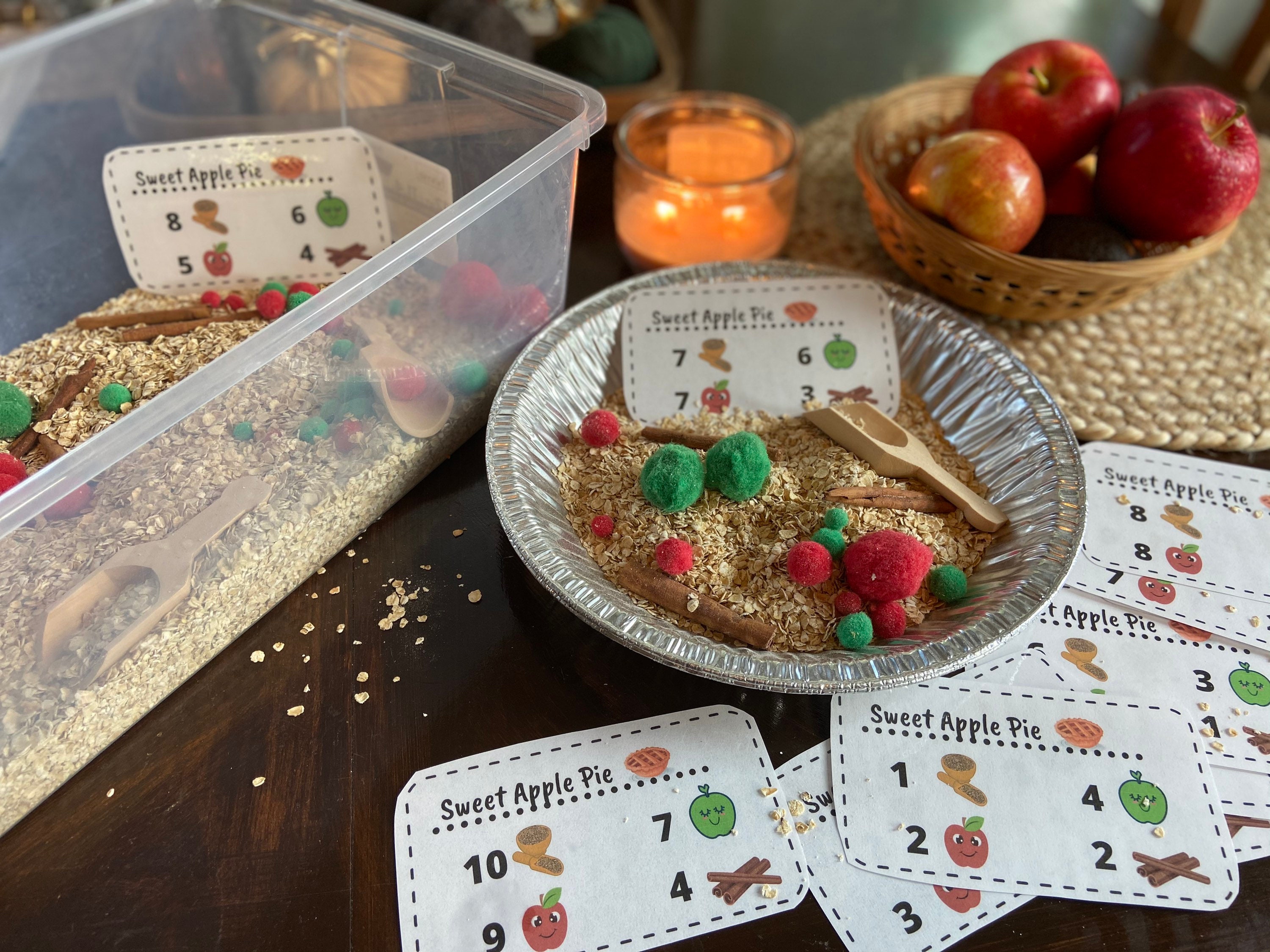 Apple Pie Sensory Bin Recipe Cards: DIY Pretend Play (digital Download ...