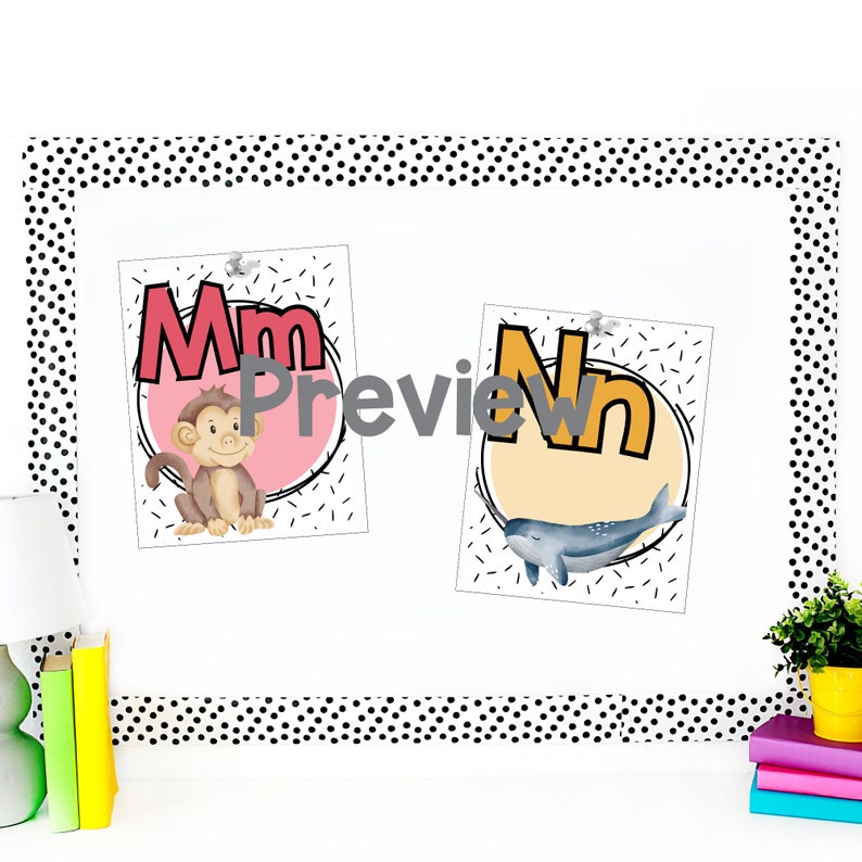 Watercolor Animal Alphabet Classroom Alphabet Rainbow - Etsy