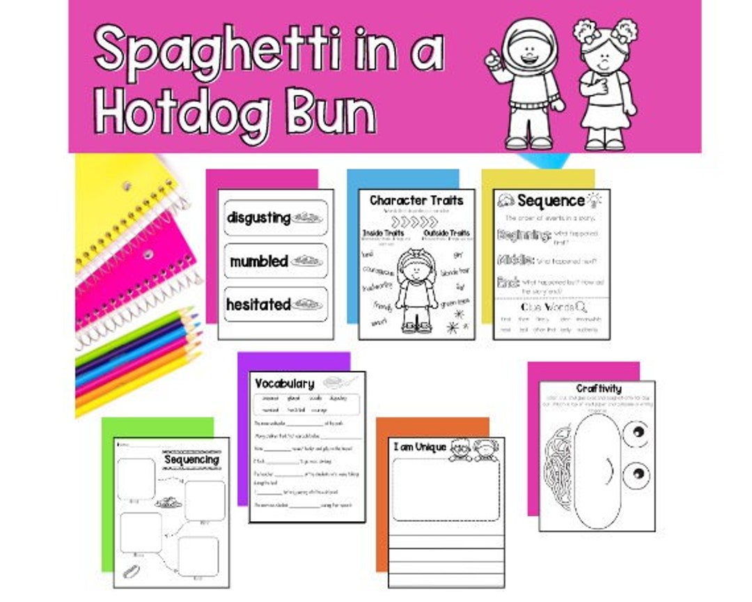 Spaghetti in a Hotdog Bun Book Companion Pack - Etsy