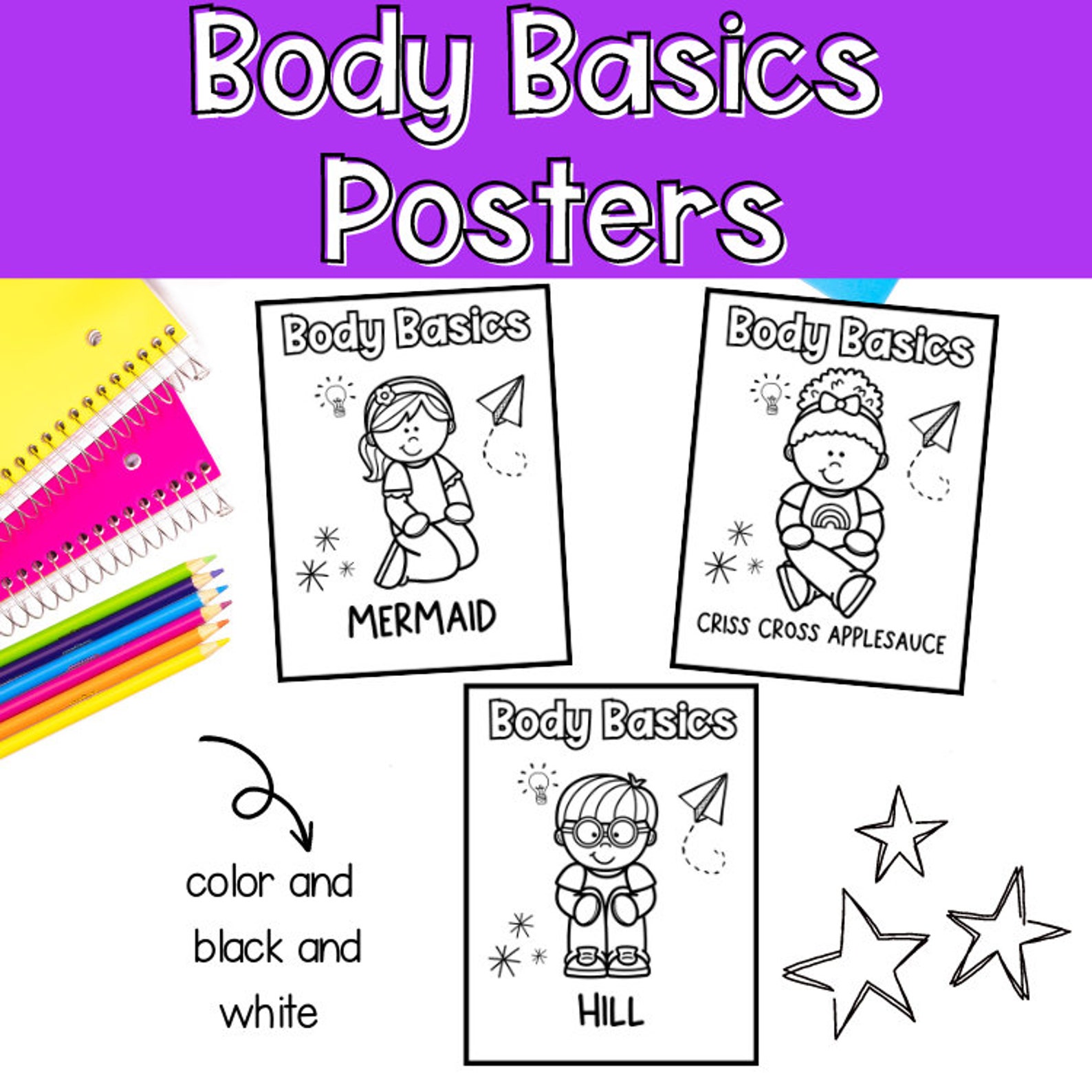 Body Basics Posters How to Sit 3 Ways to Sit Classroom Management - Etsy