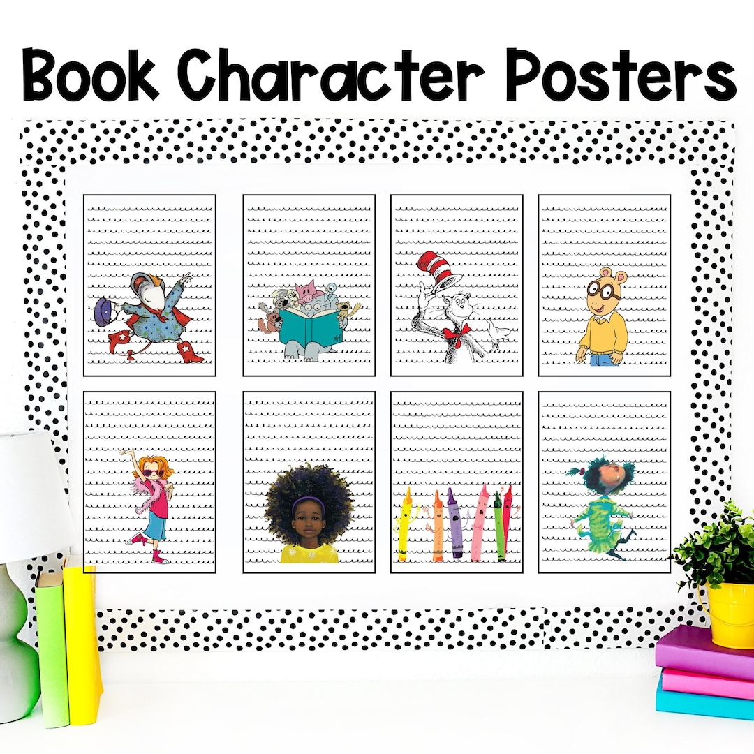 Book Character Posters | Book Character Decor | Classroom Decor - Etsy