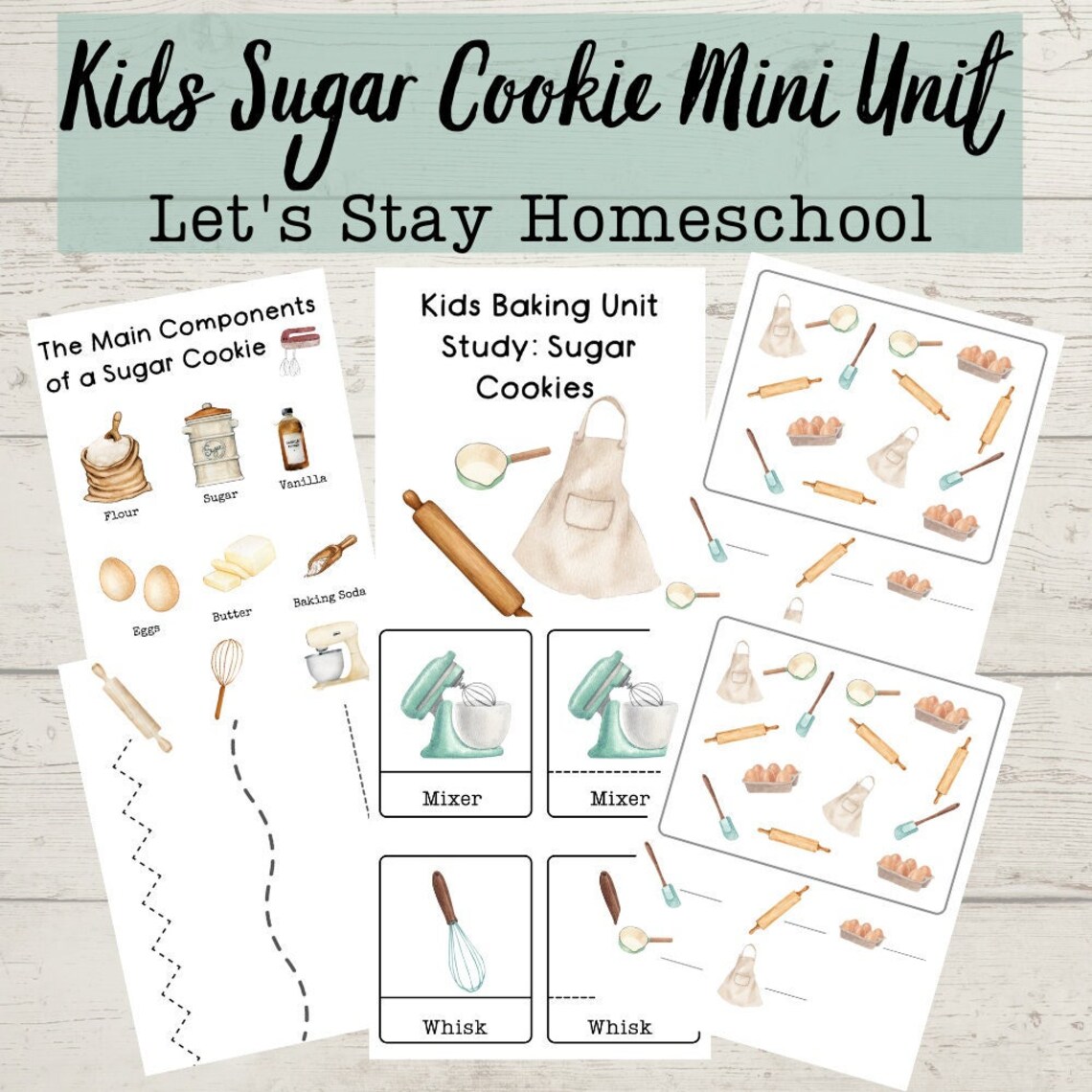 Kids Baking Unit Study: Sugar Cookies Sugar Cookie Mini Unit - Etsy