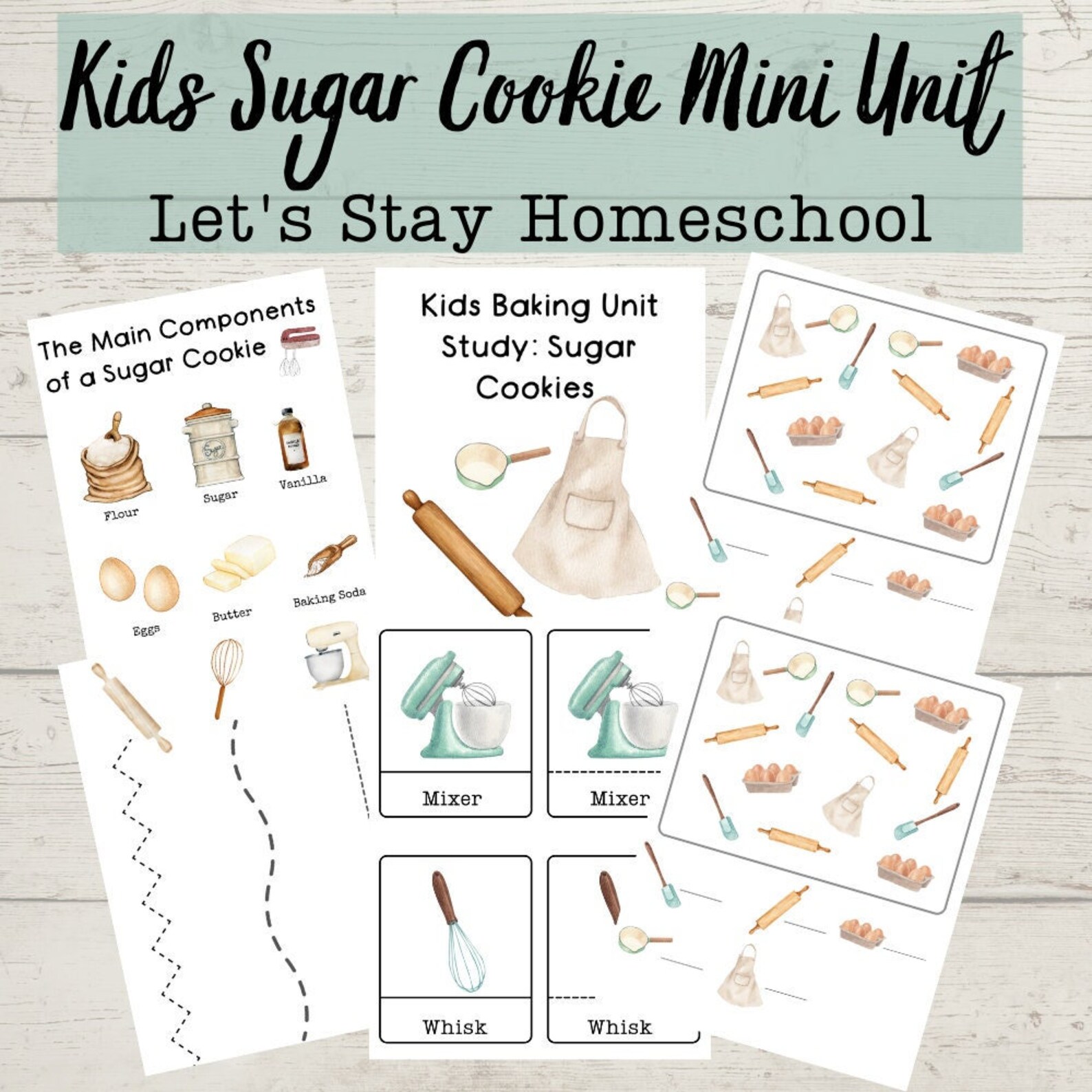 Kids Baking Unit Study: Sugar Cookies Sugar Cookie Mini Unit - Etsy
