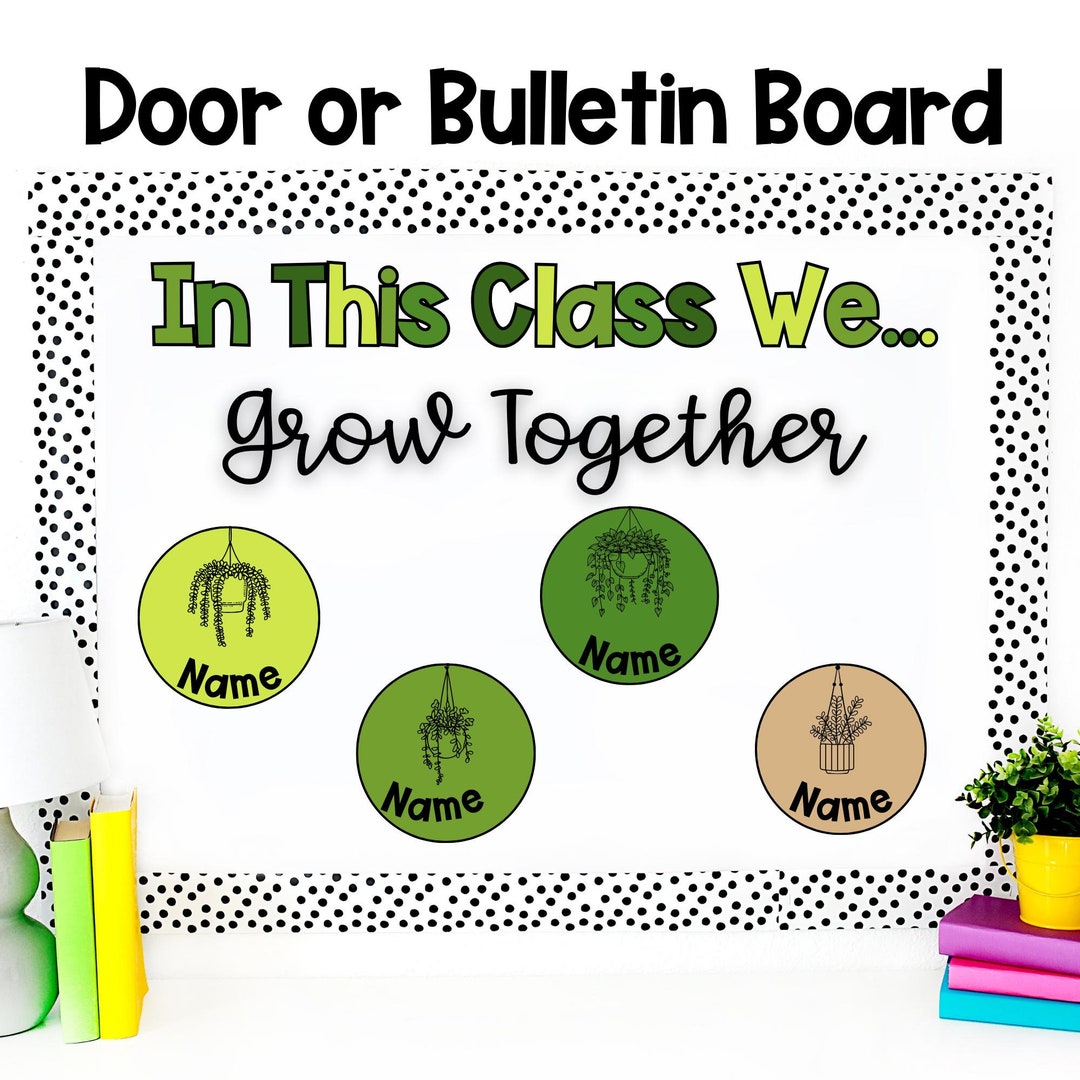 Plant Themed Classroom Door Display | Plant Themed Locker Nametags ...