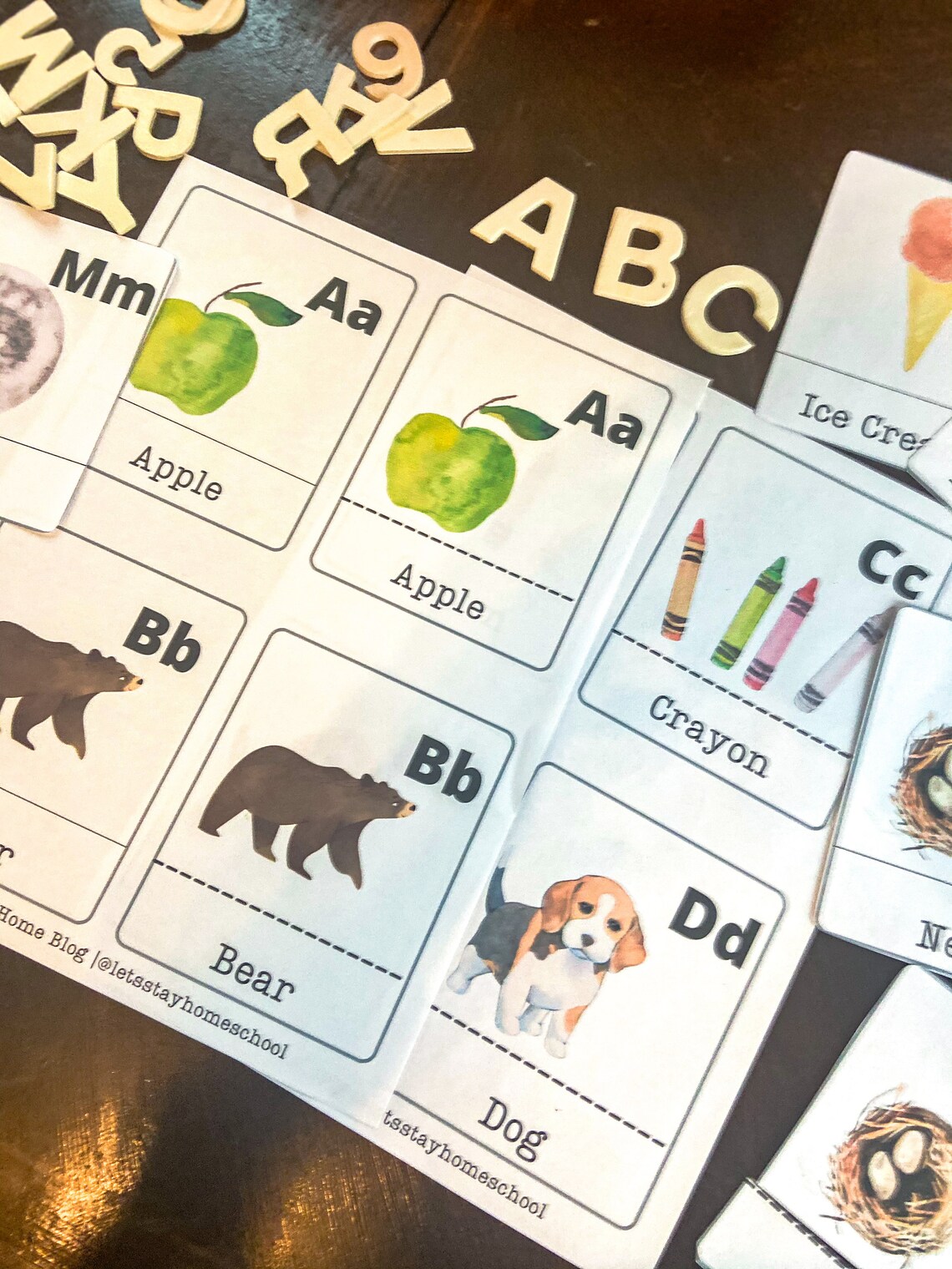 Alphabet 3 Part Cards Montessori 3 Part Cards Watercolor 3 - Etsy