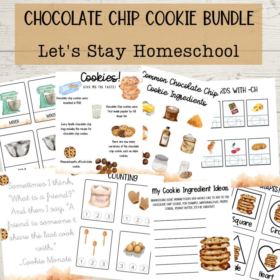 Chocolate Chip Cookie Homeschool Mini-unit Study - Etsy