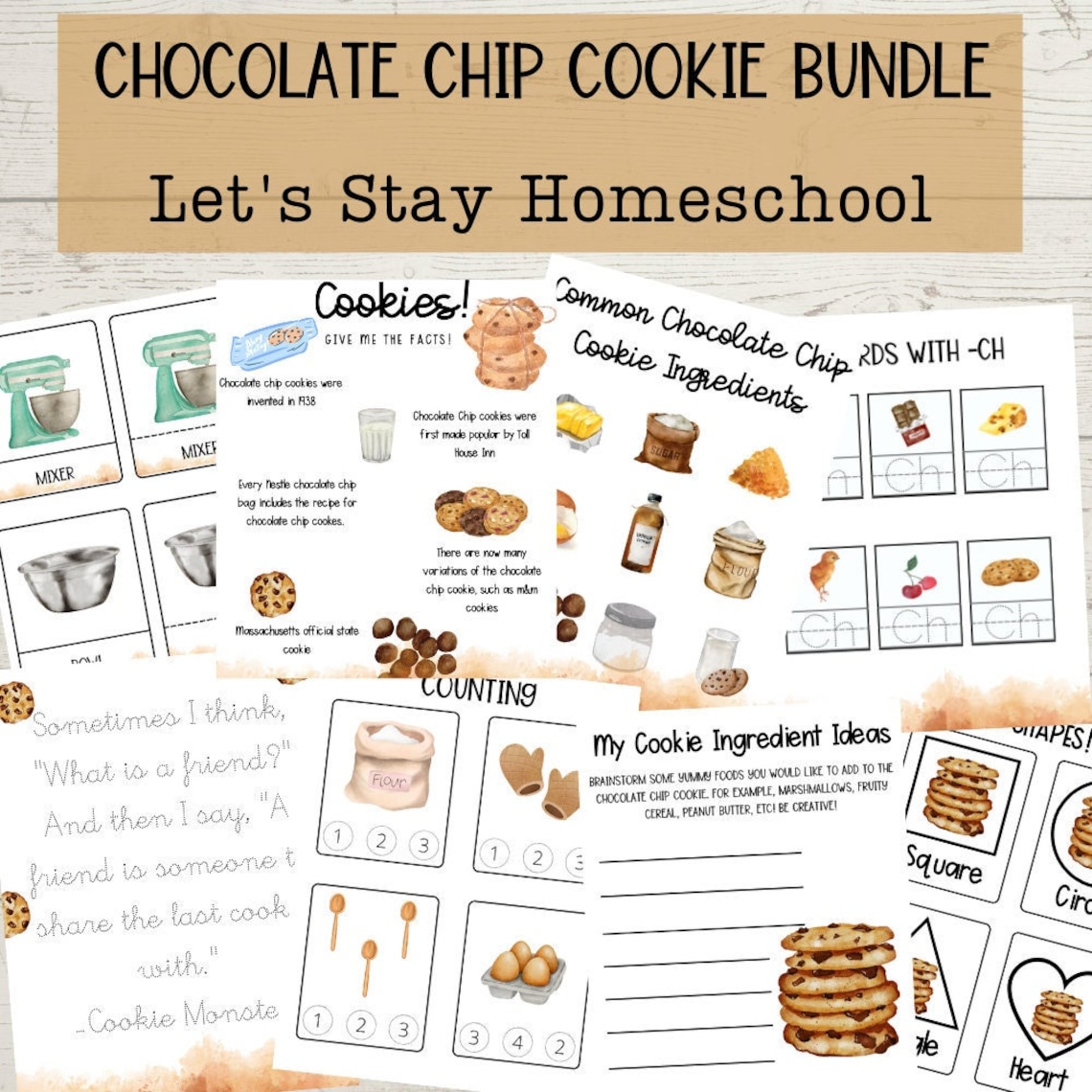 Chocolate Chip Cookie Homeschool Mini Study Chocolate Chip - Etsy