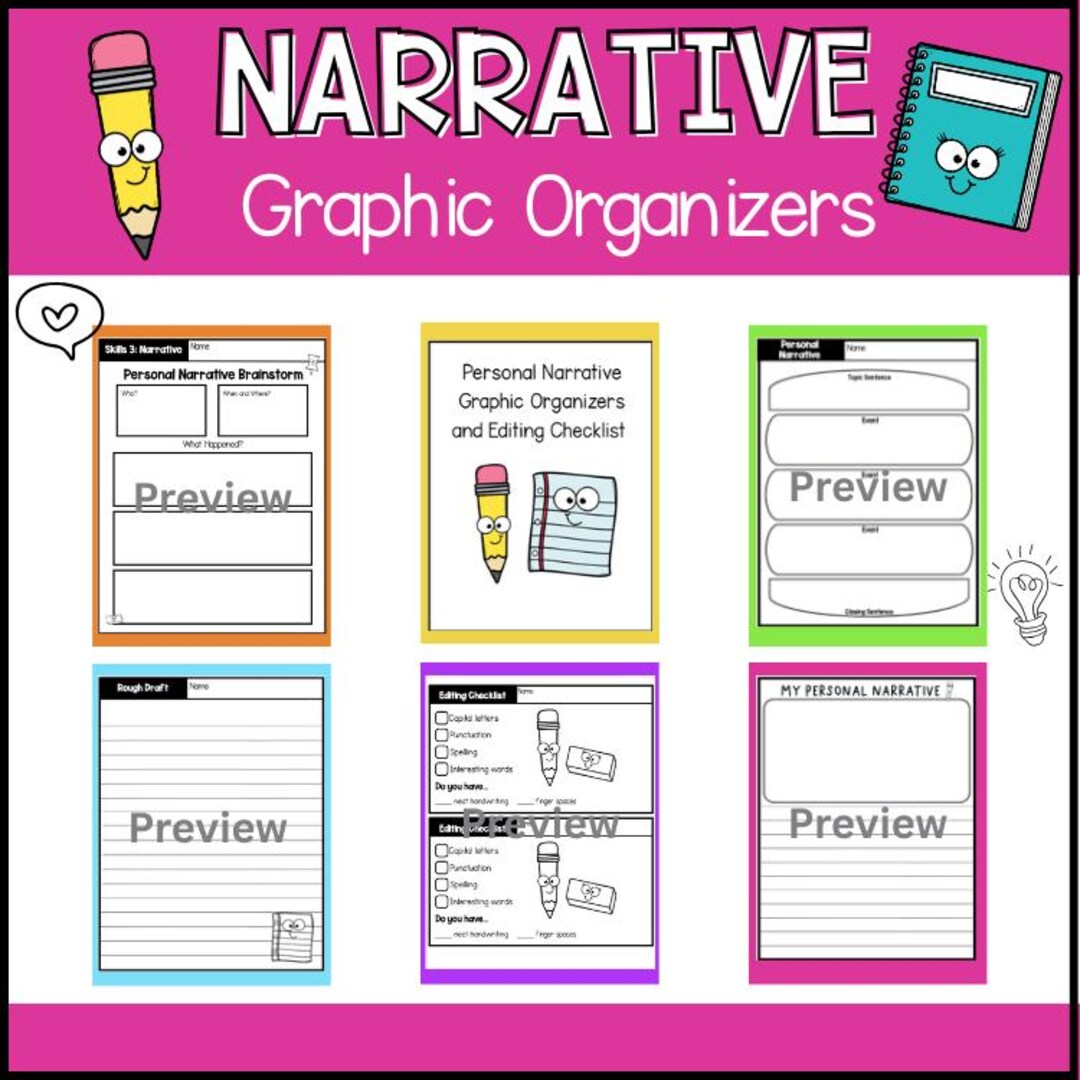 Narrative Writing Graphic Organizers | Second Grade Writing | - Etsy