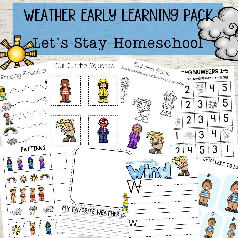 Weather Unit Study Weather Early Learning Pack Weather Preschool Unit ...