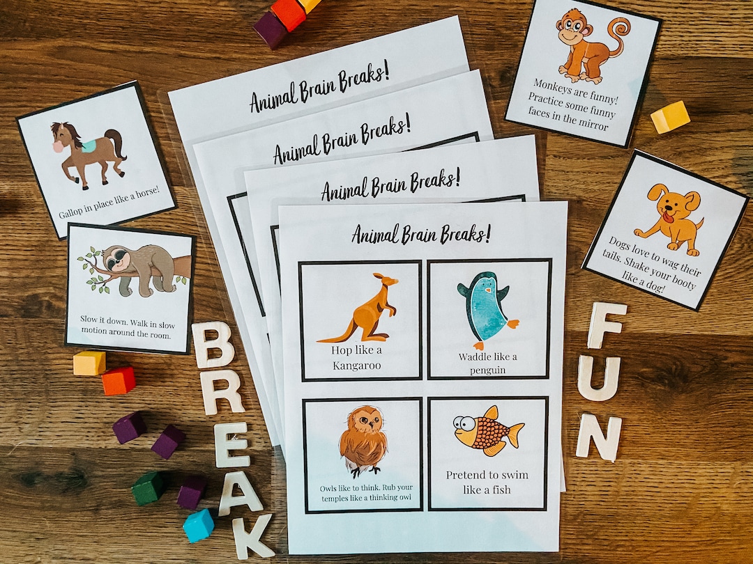 Brain Break Movement Cards for Kids | Brain Breaks | Sensory Resources ...