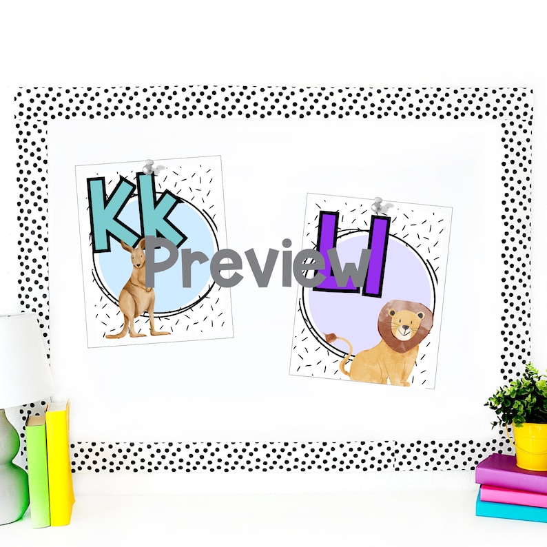 Watercolor Animal Alphabet Classroom Alphabet Rainbow - Etsy