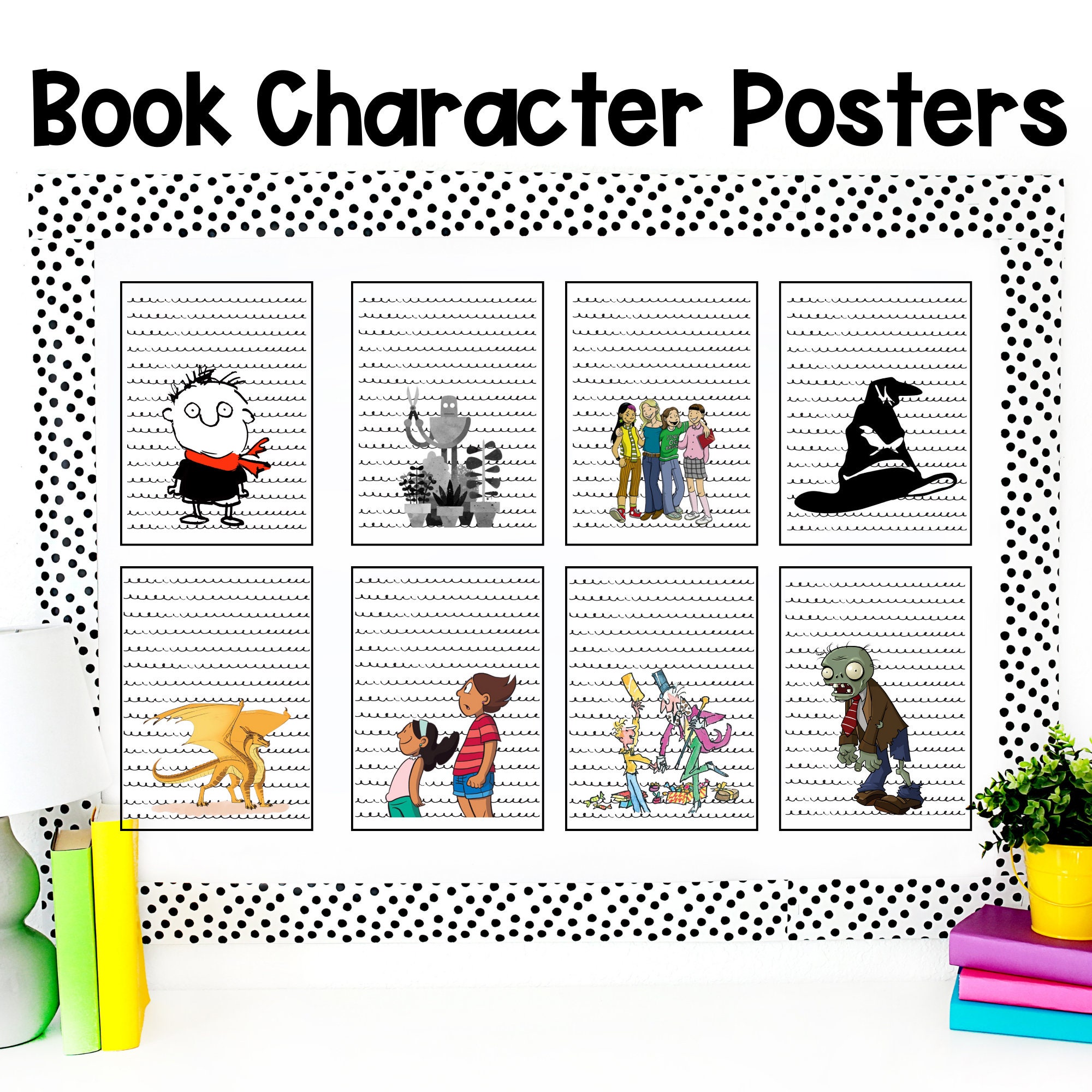Book Character Posters for Upper Elementary Middle School Book ...