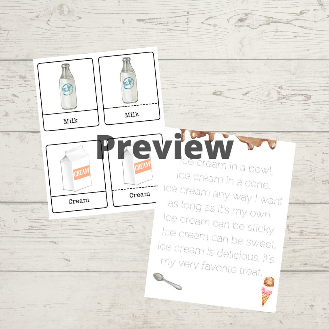 Kids in the Kitchen: Ice Cream Mini Unit - Etsy