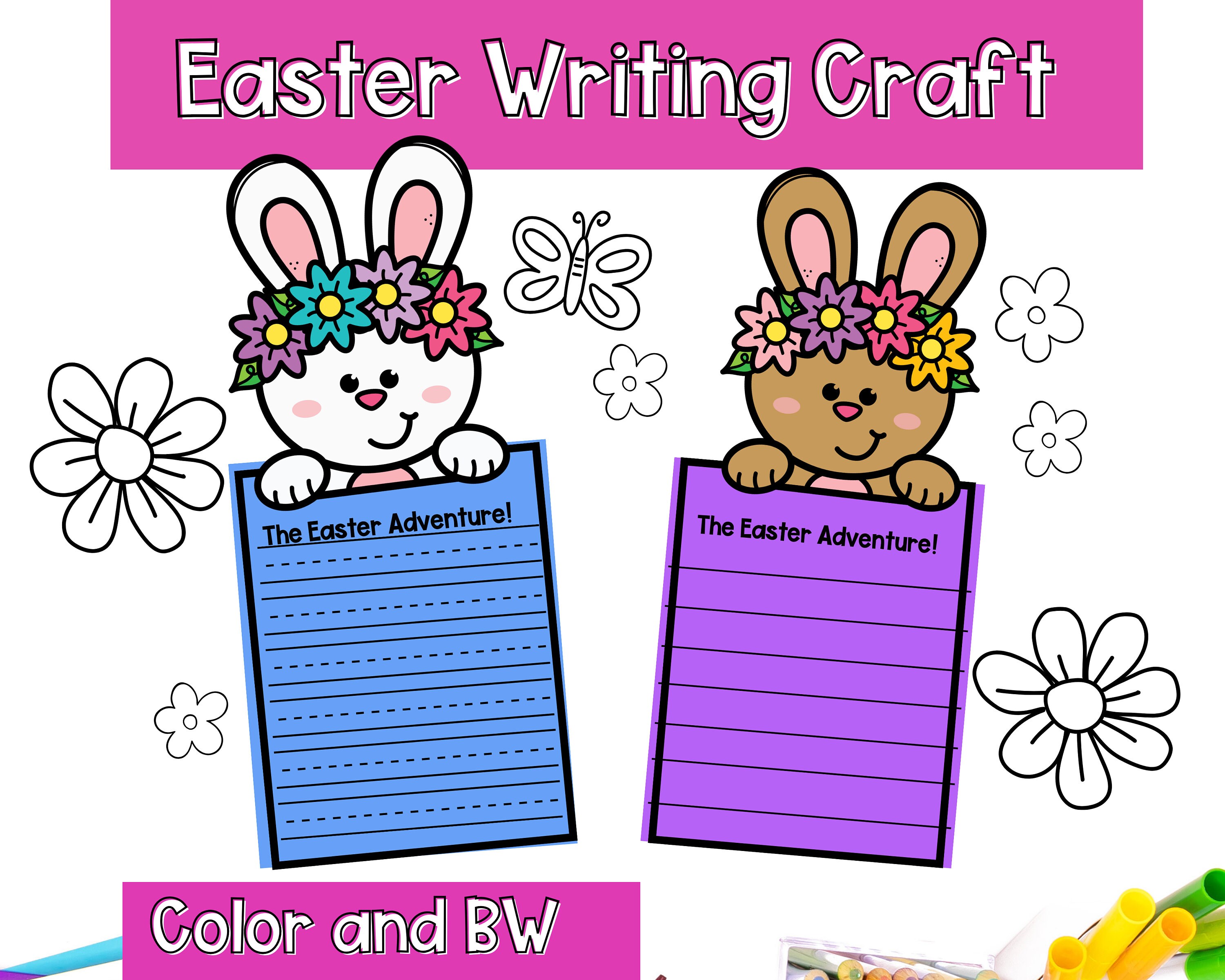 Bunny Easter Writing Craft: Spring Activity (PDF Download) - Etsy