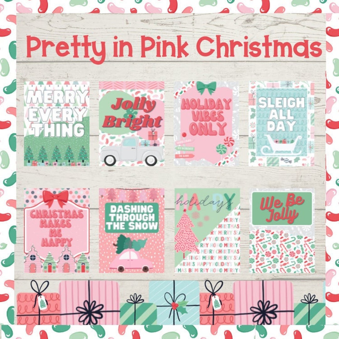 Christmas Posters | Christmas Classroom Decor | Pink Christmas ...