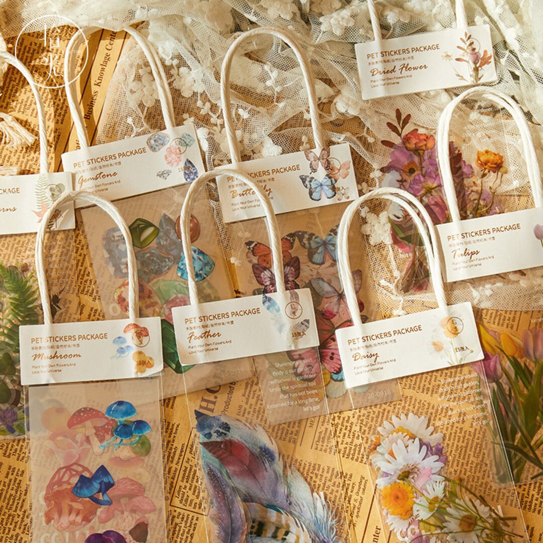 Flower and Nature Collection 15 Pcs Large Stickers Set for Crafts ...