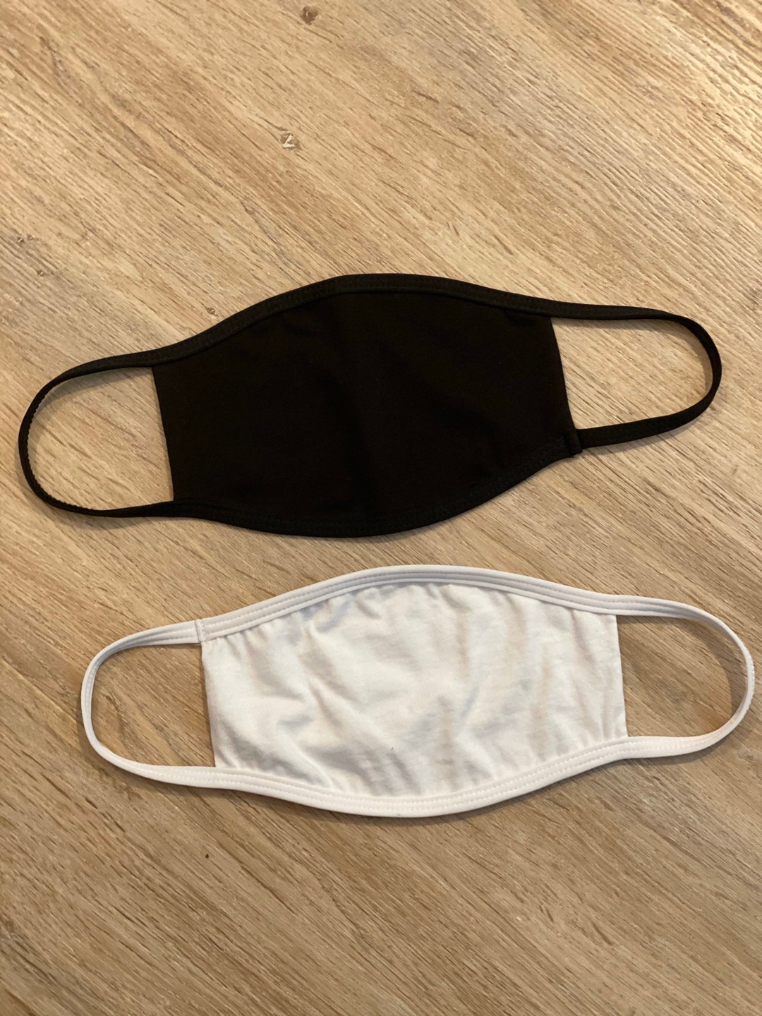 PLAIN BLACK / WHITE Face Mask Soft Breathable Cotton Blend - Etsy