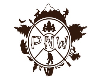 PNW Decal Pacific Northwest PNW West Coast Travel | Etsy