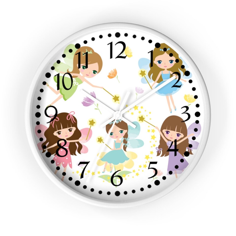Fairies Nursery Clock - Kids Room Clock - Nursery Clock Designed & Sold ...