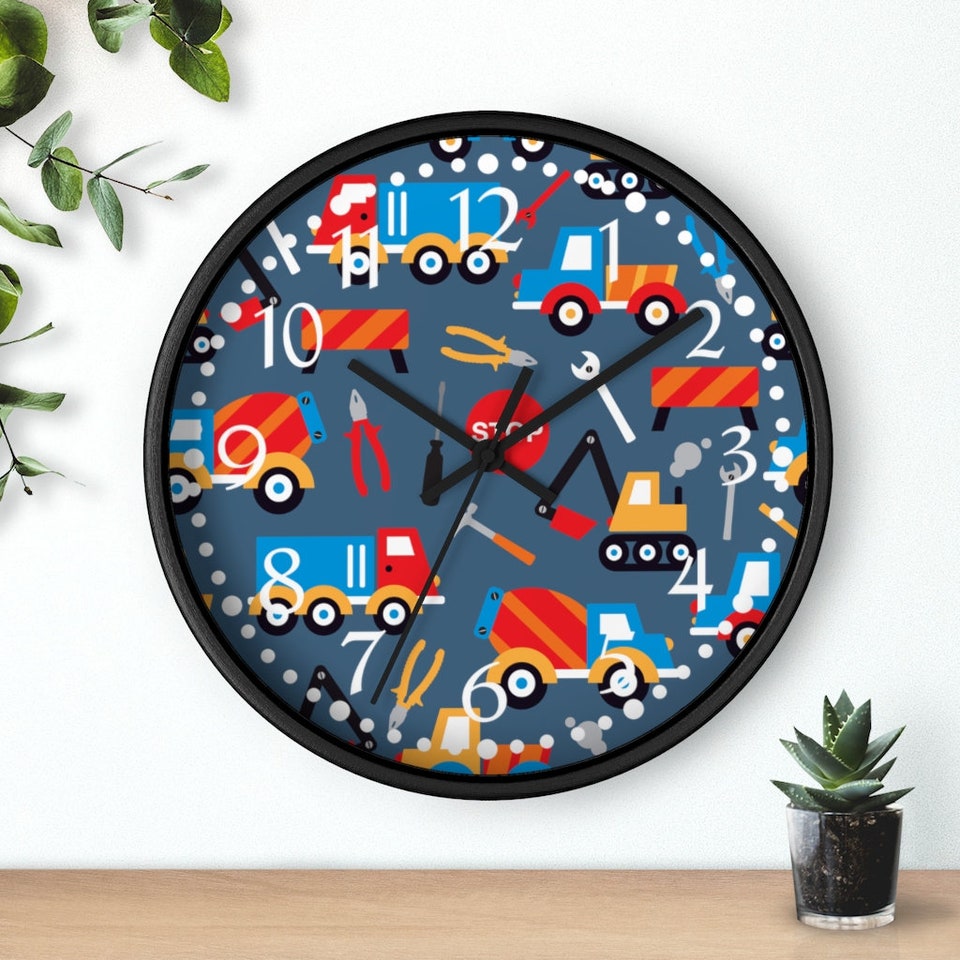 Builder Nursery Clock - Kids Room Clock - Nursery Clock Designed & Sold ...