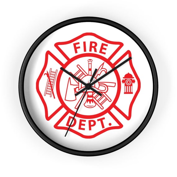 Fire Department Wall Clock Fire Department Clock Round - Etsy