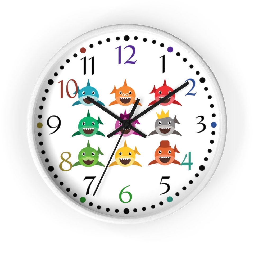 Sharks Nursery Clock - Kids Room Clock sold by Myrilla Synthesizer ...
