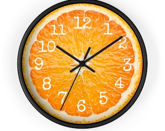 Orange Wall Clock | Etsy