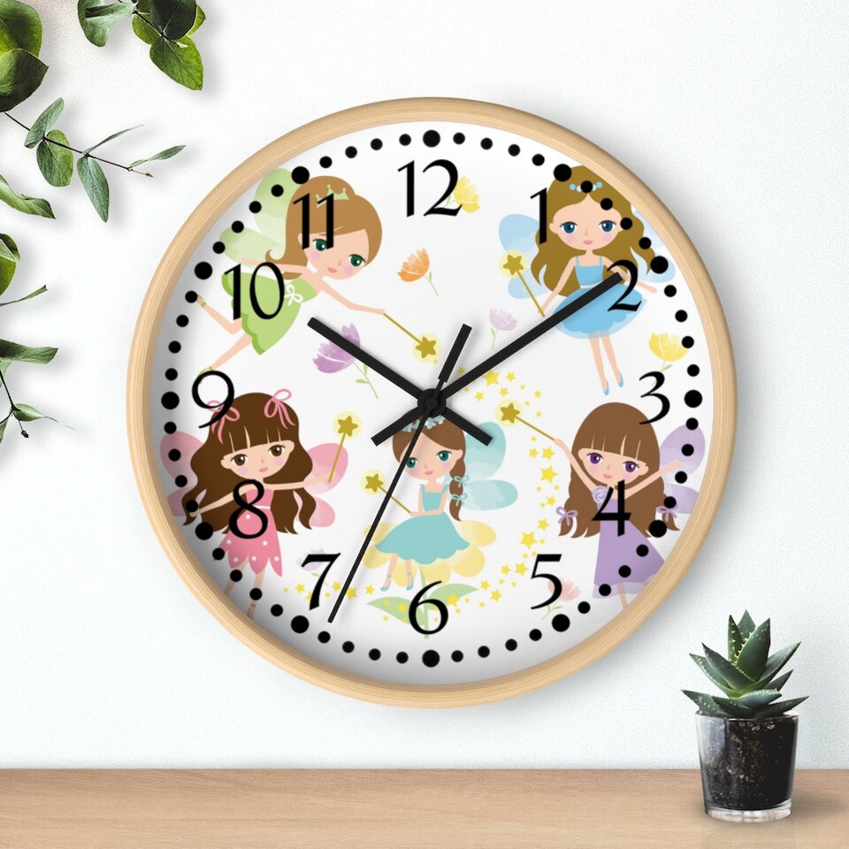 Fairies Nursery Clock - Kids Room Clock - Nursery Clock Designed & Sold ...