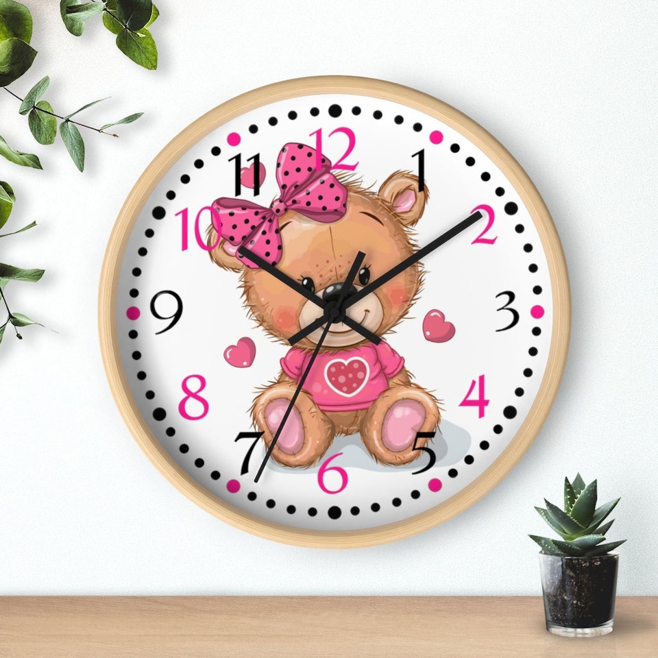 Teddy Bear Nursery Clock - Kids Room Clock Designed & Sold By Myrilla ...