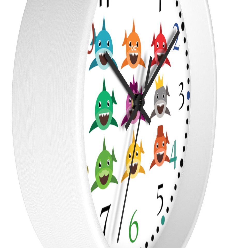Sharks Nursery Clock - Kids Room Clock sold by Myrilla Synthesizer ...