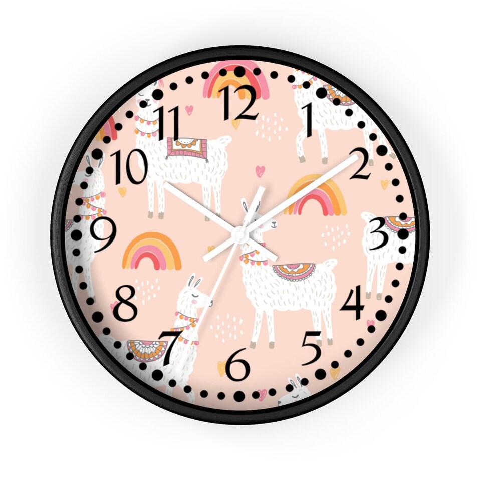 Llamas Nursery Clock - Kids Room Clock - Nursery Clock Designed & Sold ...