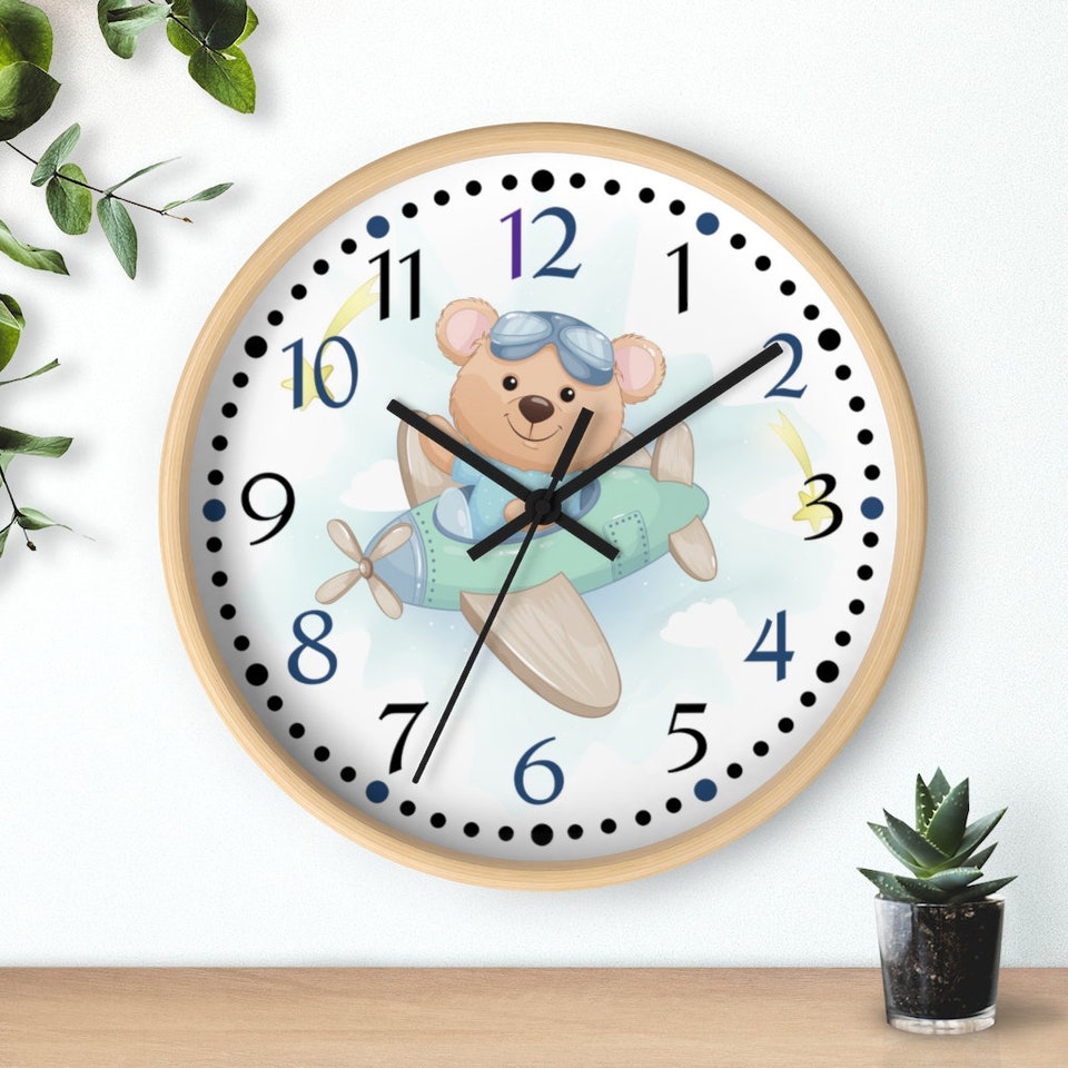 Teddy Bear Nursery Clock - Kids Room Clock Designed & Sold By Myrilla ...