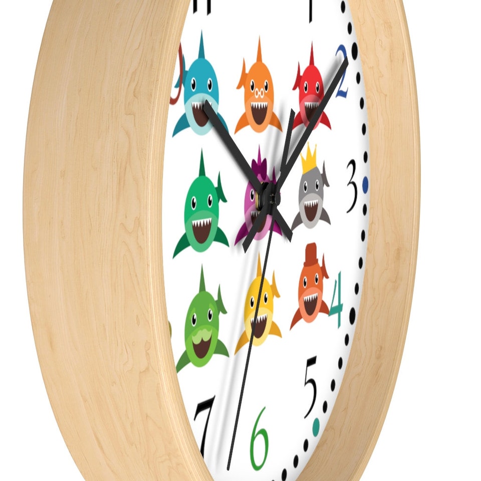 Sharks Nursery Clock - Kids Room Clock sold by Myrilla Synthesizer ...