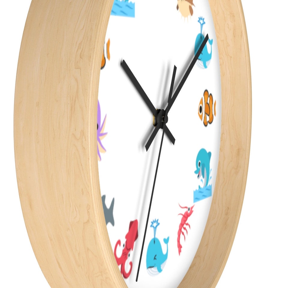 Ocean Clock - Sea Animals Numbers - White Face Clock sold by Myrilla ...