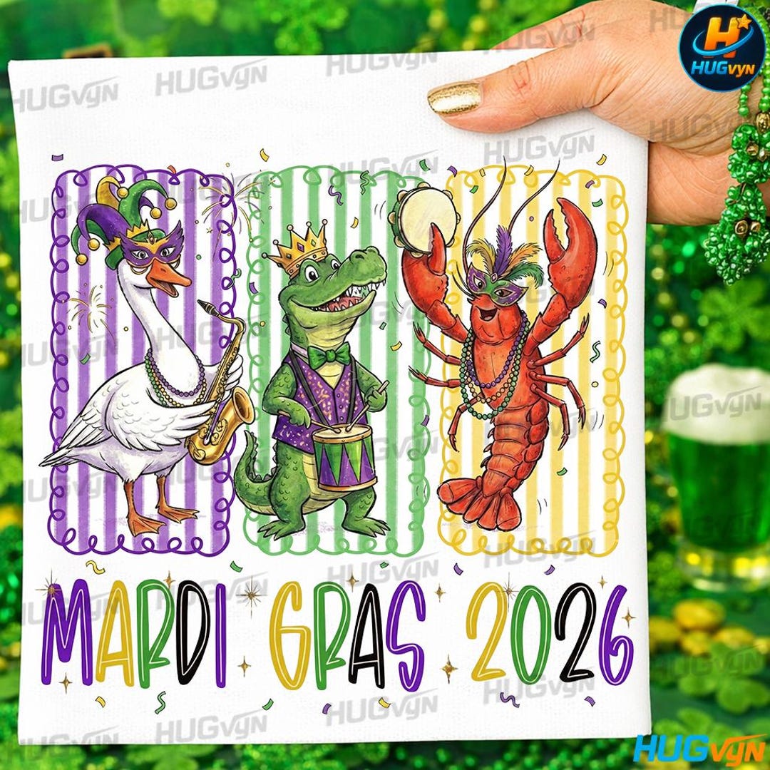 HOT 2026 TREND!!! Funny Mardi Gras Animal PNG, Mardi Gras Matching Png ...
