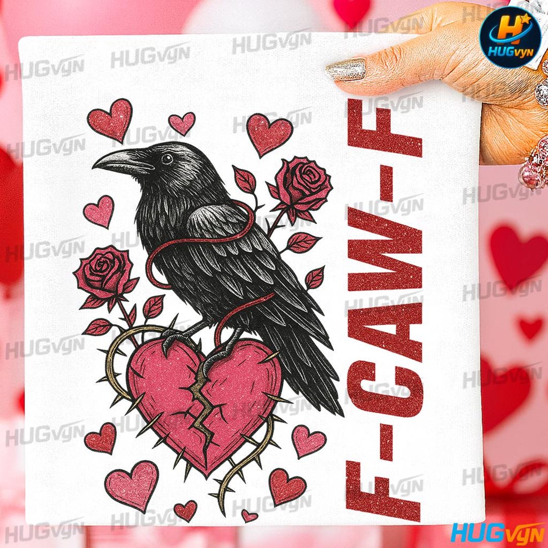 HOT 2026 TREND!!! Crow Raven Anti Valentine Png, Valentine F-caw-f Crow ...