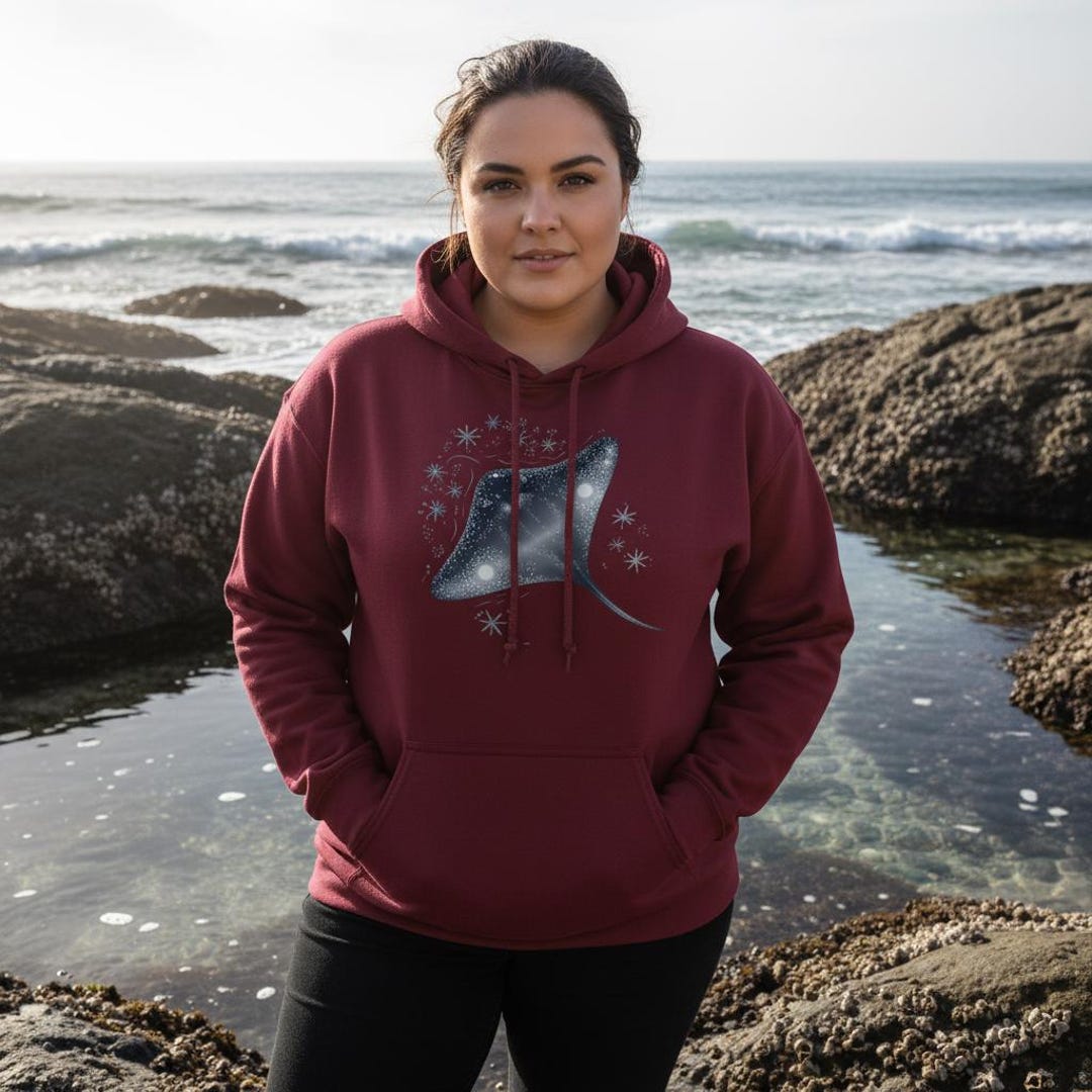 Manta Ray Cosmic Hoodie - Majestic Sea Creature - Unique Gift Idea - Etsy
