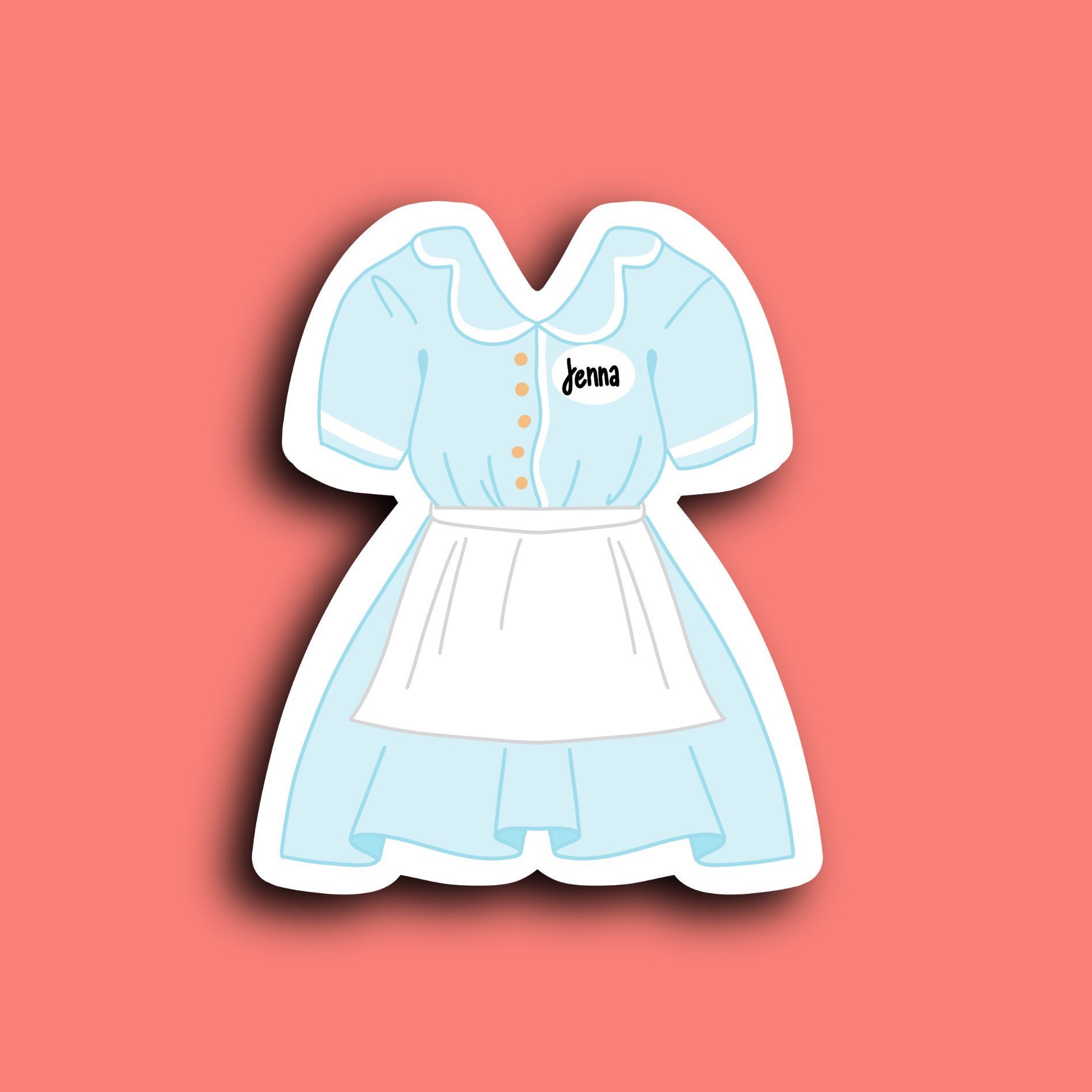 Jenna from Waitress Uniform Sticker | Etsy